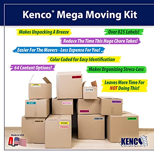 Kenco Color Coded Moving Labels - Full Box Pack - Includes Fragile ...