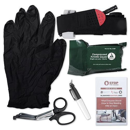 Stop The Bleed Personal Kit Military Style Tourniquet Compressed Gauze - Portable and Convenient ...