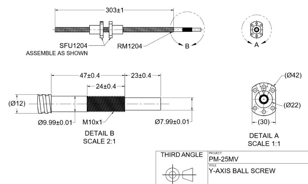 PM-25MV CNC Conversion kit Precision Matthews SFU1204 DFU1605 Balls ...