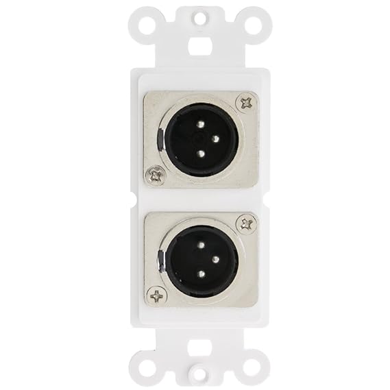 Amazon.com: ACL Decora Dual XLR Male to Solder Type Wall Plate Insert ...