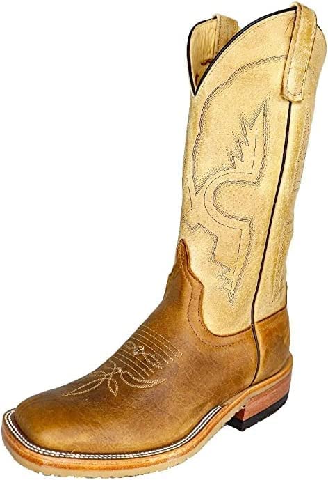 Anderson Bean Men's Square Toe Natural Brahma Bison Tan Sinsation Crepe ...