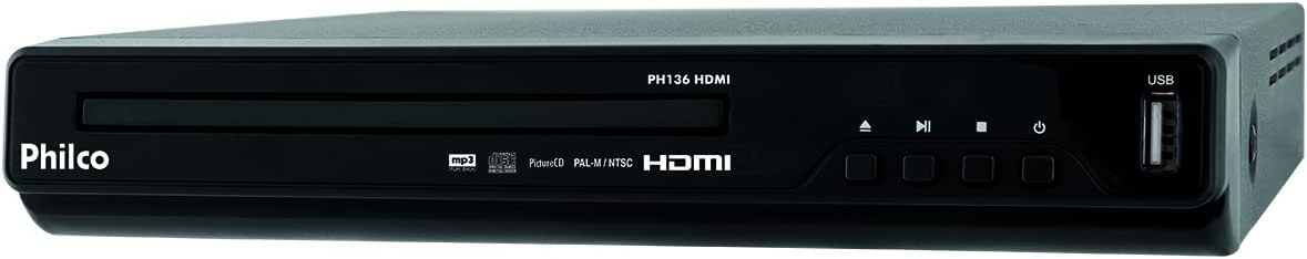 DVD Player, Philco PH136 HDMI, Preto: Amazon.com.br: Eletrônicos