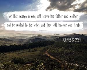 Amazon.com: Genesis 2:24 They will become one flesh. - Christian Poster ...