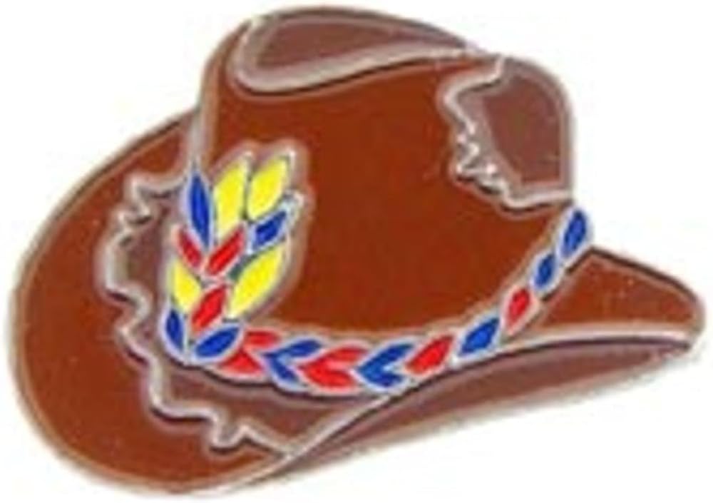Amazon.com: Cowboy Hat Pin Brown 1": Clothing