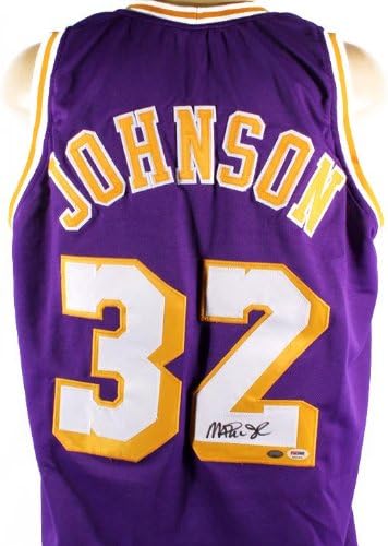Magic Johnson Autographed Jersey - PSA/DNA Certified - Autographed NBA ...