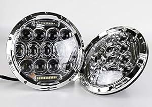 Amazon.com: PAIR CHROME Military HUMVEE LED HEADLIGHT 24 volt truck ...
