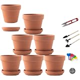 Amazon.com: Set of 2 Different Size Natural Terracotta Fallen Pots or ...