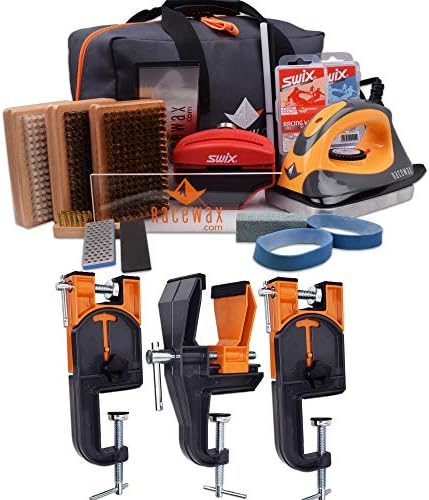RaceWax-Swix Elite Ski Wax Tuning Kit Plus Ski Vise (Accepts Snowboard ...