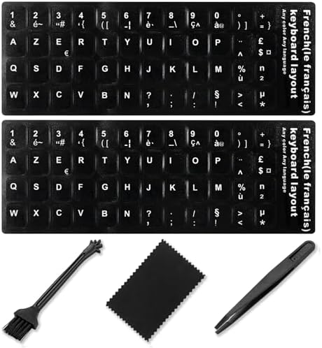 Softamm French Keyboard Stickers[5 in 1],French-English Keyboard Letter ...