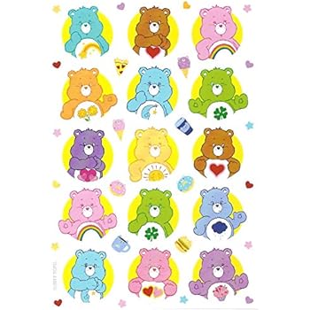 Amazon.com: Care Bears Stickers, Single Package has 3 Sheets and 69 ...