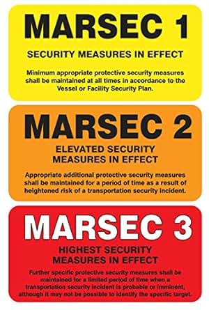 Set Of 3 Marsec Level Signs 12X18 Kit Sign: Industrial Warning Signs ...
