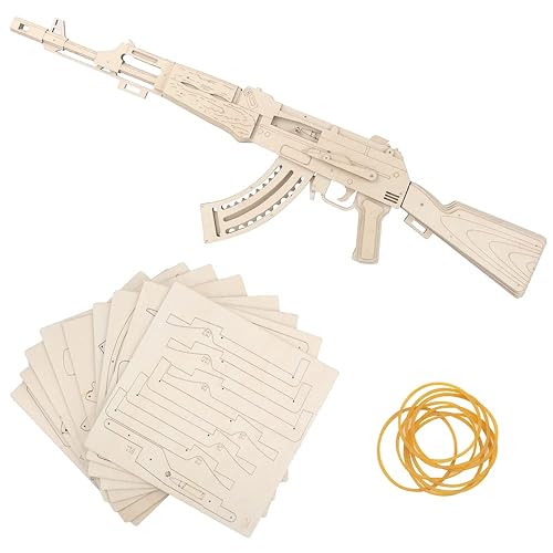 3D Wooden Puzzles Gun, Wooden Model Kit Toys Rifle Guns ak47 for Kids ...