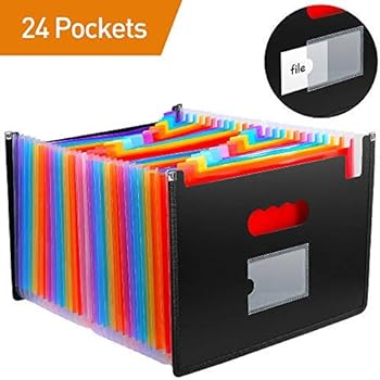 Amazon.com : Expanding File Folder 24 Pockets, Multi-Color Accordion A4 ...
