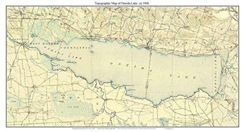 Amazon.com: Oneida Lake - ca. 1906 USGS Old Topographical Map Custom ...