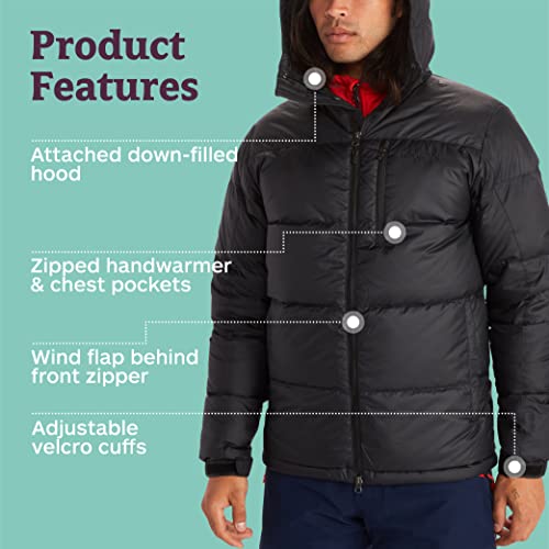 MARMOT Men’s Guides Hoody Jacket | Down-Insulated, Water-Resistant, Lightweight, Jet Black ...