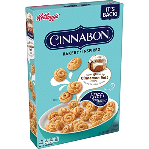 Kellogg’s Cinnabon Cold Breakfast Cereal, 7 Vitamins and Minerals, Kids ...