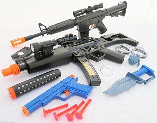 Buy 3X Toy s HUGE MP5 Machine w Sound FX & M4 9MM Dart Pistol Toy ...