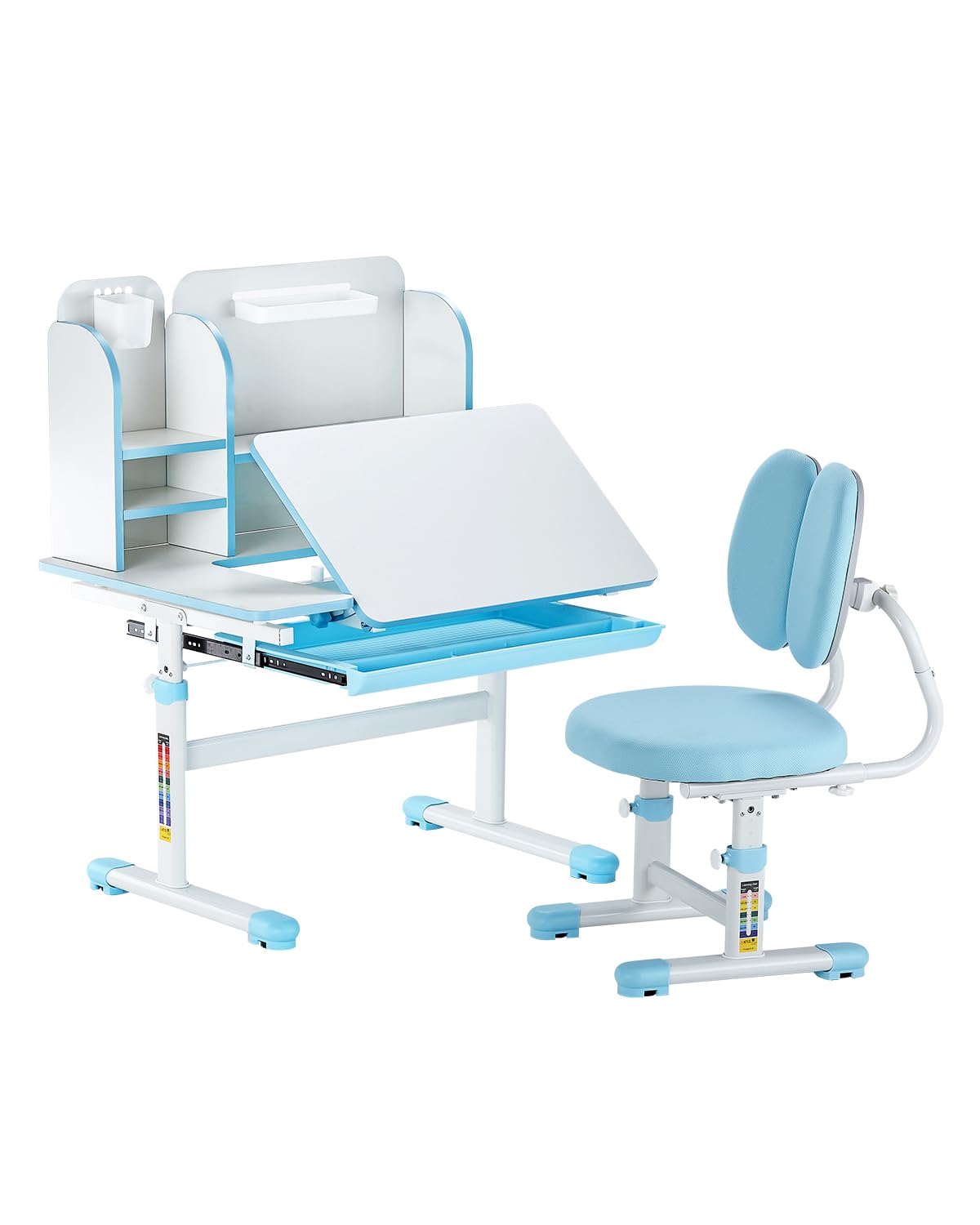 VEVOR Kids Study Chair and Desk Set, Study Desk and Chair for Kids with ...