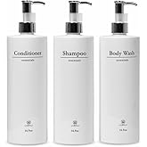 Amazon.com: Ladali Shampoo and Conditioner Dispenser,16.9oz, Set of 3 Luxury Refillable Bottles ...