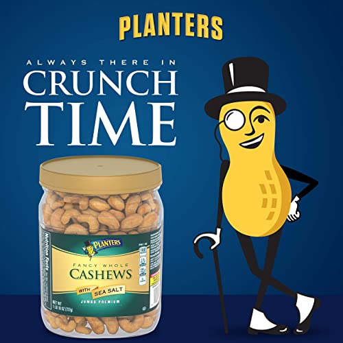 PLANTERS Fancy Whole Cashews with Sea Salt, 26 Ounces ( Pack of 1) Resealable Jar - Made with ...