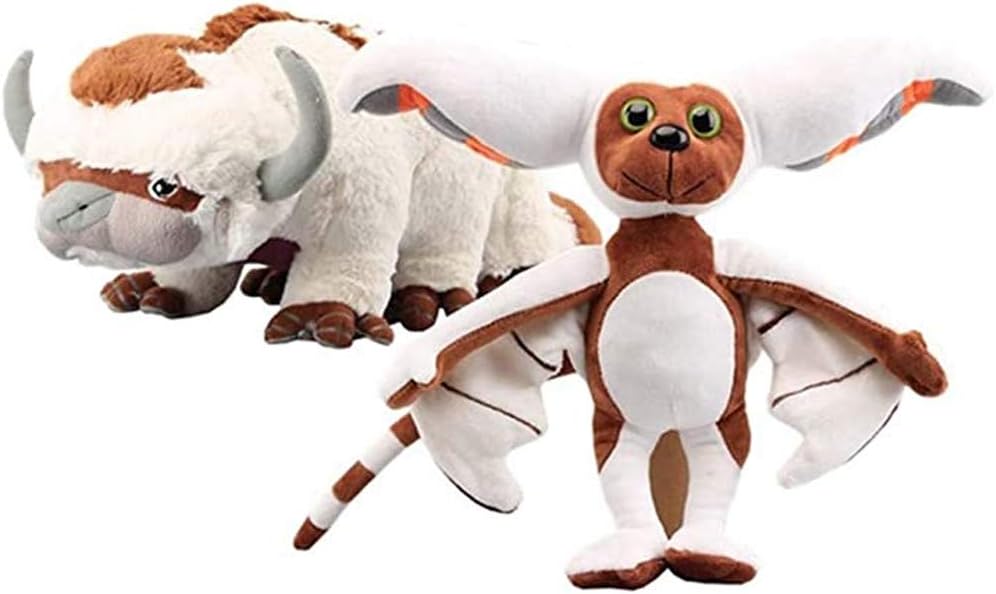 Honeytoy 2 Pcs Avatar Last Airbender Appa & Momo Plush Toy Soft Stuffed ...