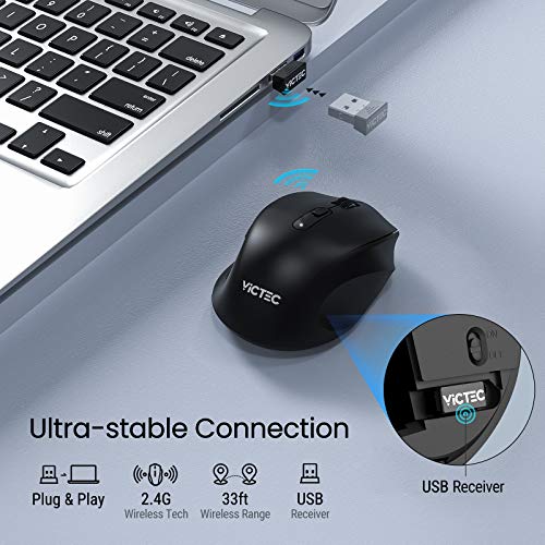 Computer Mouse Wireless, ViCTEC Wireless Mouse, Ergonomic Silent Mouse ...
