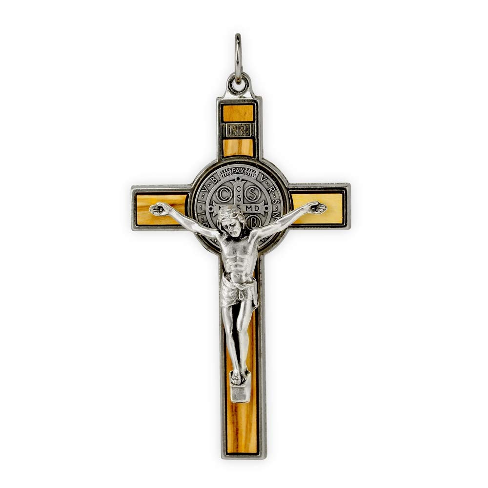 Mua RosaryMart St. Benedict Metal Crucifix with Wooden Inlay - 3 Inch ...