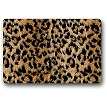 Amazon.com: Roman's Doormat Leopard Print Outdoor/Indoor Rubber Backed ...
