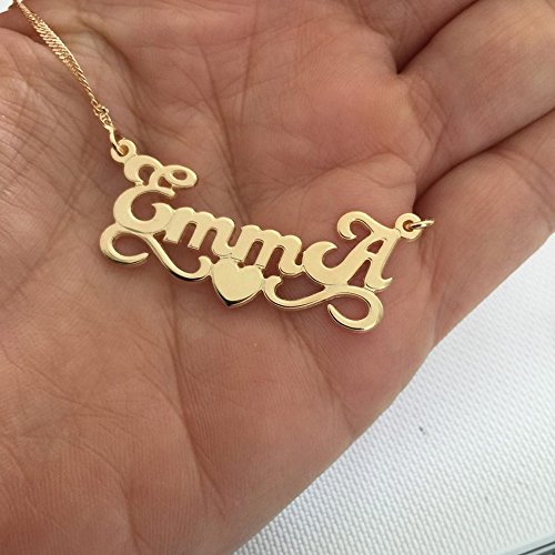 Amazon Personalized Necklace Gold Name Pendant Handmade Designer Amazon Personalized Necklace Gold Name Pendant Handmade Designer