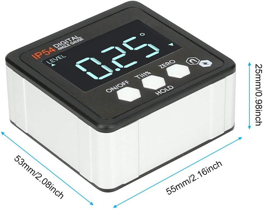 Brynnl Digital Inclinometer, 4 * 90° Digital Angle Gauge Mini Angle ...