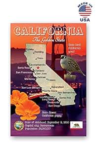Amazon.com : CALIFORNIA MAP postcard set of 20 identical postcards. CA ...
