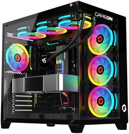 GAMEON Emperor Midnight Series Mid Tower PC Gaming Case, 120mm ARGB+PWM ...
