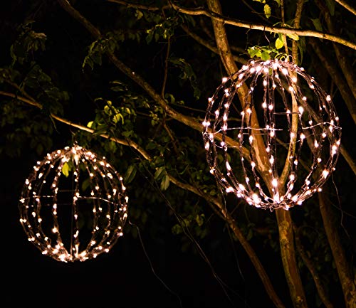 Elf Logic - 16" Outdoor LED Light Ball Hanging Tree Globe Light ...