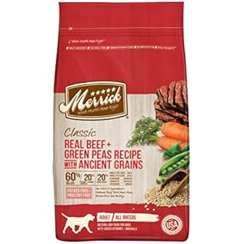 Amazon.com : Merrick Classic Adult Real Beef, Whole Barley and Carrots ...