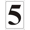 Amazon.com : i-CowFun Premium Aluminum Number Signs 5, Metal 12" X 8 ...