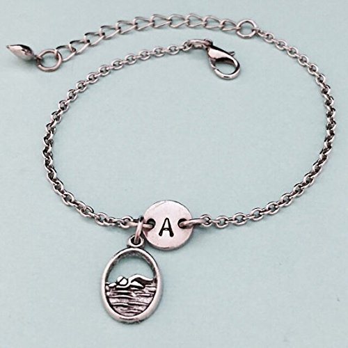 Amazon.com: Swimming charm bracelet, swimming charm, adjustable ...