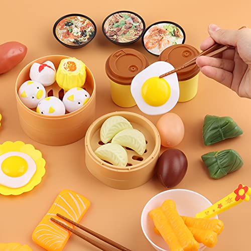 Pretend Play Toy Food Kitchen Set, Asia Dim Sum Set for Kids, Tea Time ...