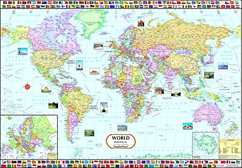 World Map : Political | Laminated Both Sides | 70 x 100 cm ( Big Map ...