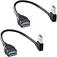 Amazon.com: SuperSpeed USB 3.0 Male to Female Extension Data Cable Left and Right Angle 2PCS by ...