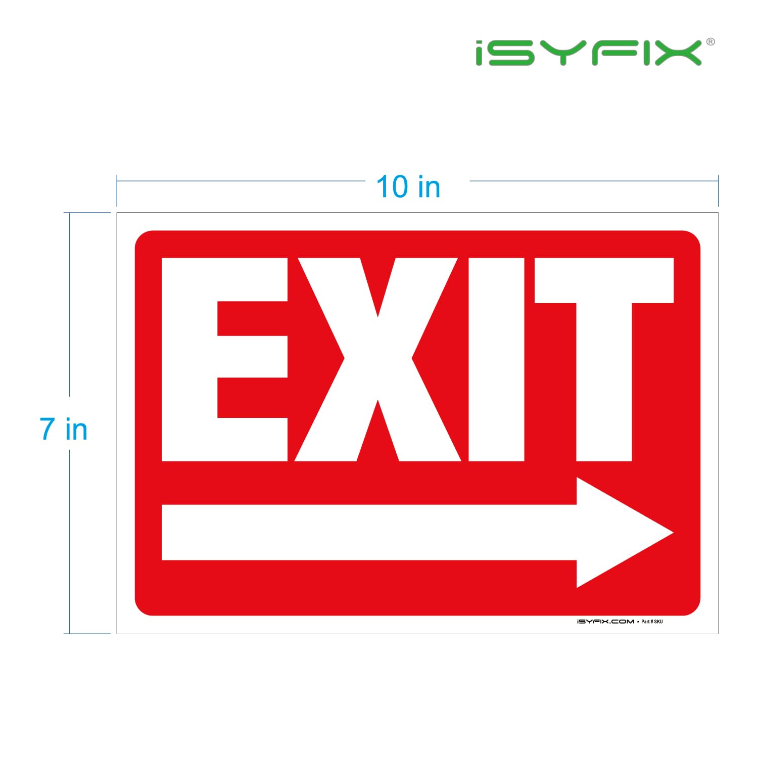 ISYFIX Exit Signs Stickers 12 Pack 10x7 Inch - Laminated Premium Vinyl ...