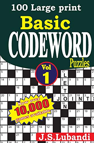 100 Large print Basic Codeword puzzles (Brain Game Series: Easy Code ...