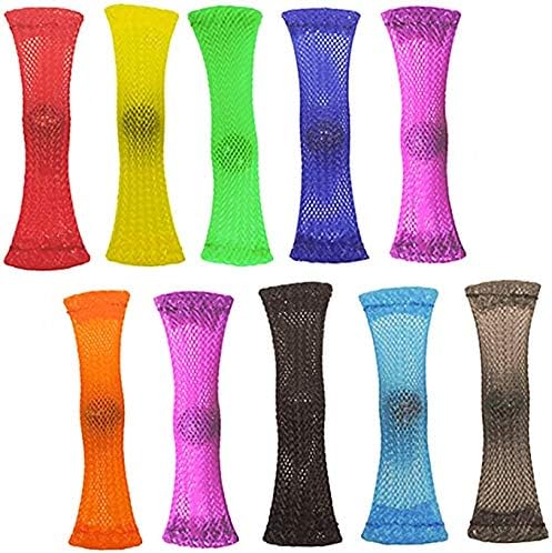 10 PCS Fidget Toys Marble Mesh Tube, Anxiety Sensory Stress Relief Toys ...