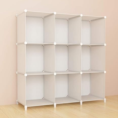 SIMPDIY Storage Modular Cubes 9 cubes White (93x93x30cm) Plastic ...