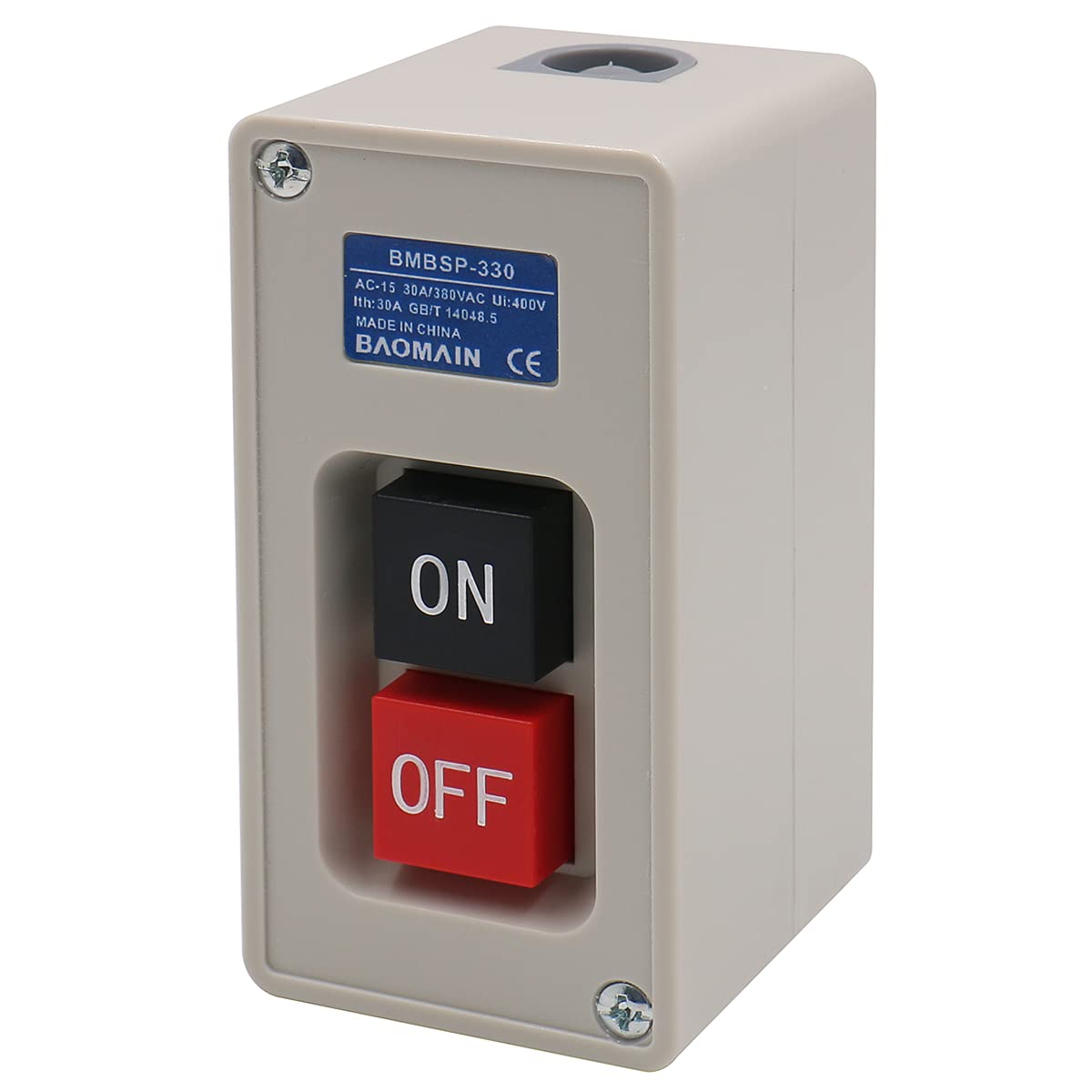 Baomain Self-Locking Push Button Switch 3-Phase 30A 3.7KW, Industrial 3 ...