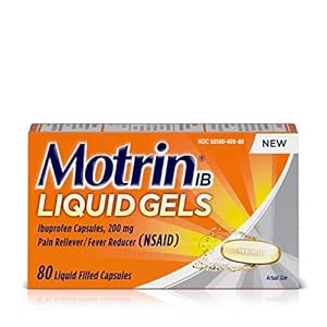 Amazon.com : Motrin Liquid-Gels 200mg Ibuprofen, 80 Count Per Bottle ...