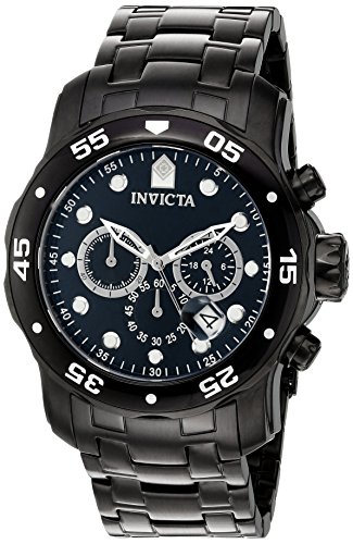 Invicta Men's 0076 Pro Diver Collection Chronograph Black Ion-Plated ...