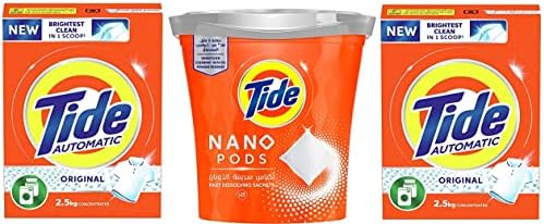 Tide Powder and Nano Pods Bundle (Tide Automatic Laundry Powder Detergent, Original Scent, 5kg ...