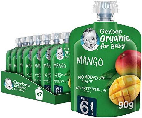 Nestle Gerber Organic Puree Mango Baby Food, 90G (Pack of 7) price in ...