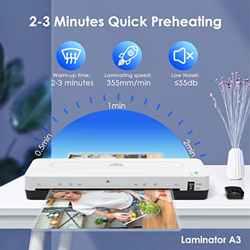 Laminator Machine 13Inch Laminating Machine - A3 Lamination Machine with 30 Laminating Pouches ...
