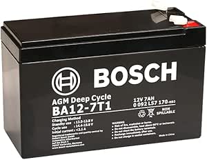 Bosch BA12-7T1 12V 7AH VRLA AGM Rechargeable Standby Battery Black ...